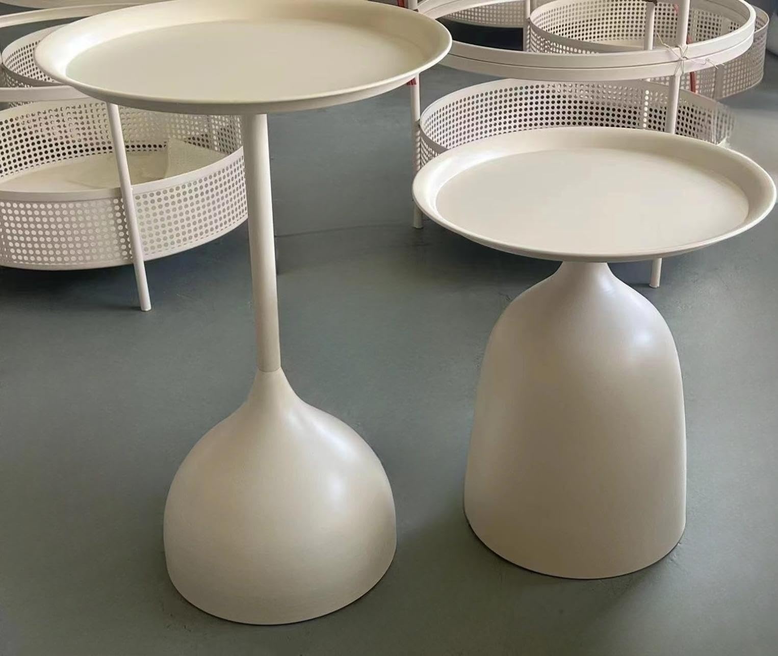 Beige White Side Tables Nesting Tables Round Side Table Set End Table Set Modern Table Bedside Set Livingroom Table Sofa & Console Table Pedestal Tables Coffee Tables Metal Table…