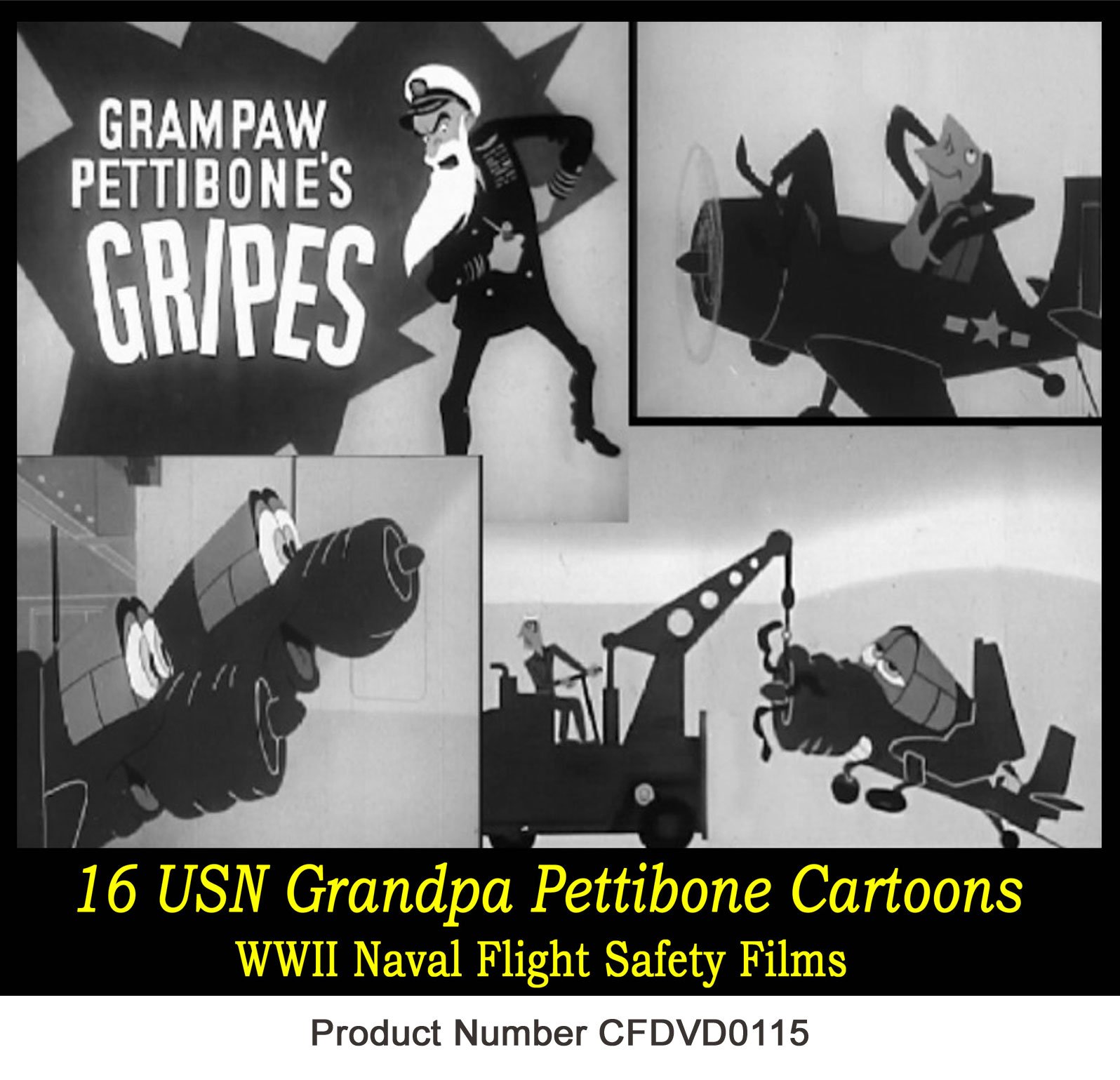 16 Navy film cartoons WW2 Grandpaw Pettibone Flight Safety