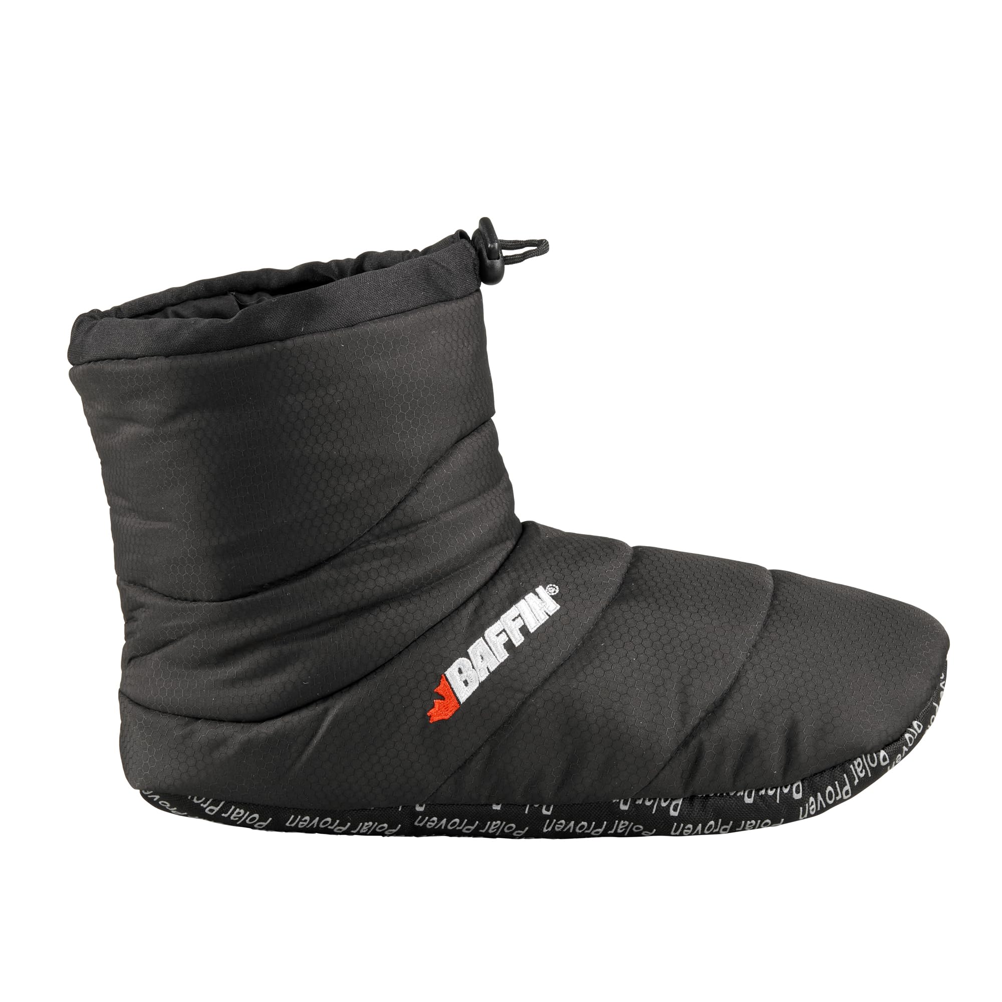 Baffin unisex-adult Cush Insulated Slipper Booty, Black, LG (US Men's 7-8, US Women's 9-10) Medium