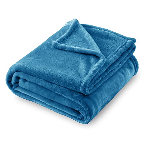 SOCHOW Flannel Fleece Blanket Throw Size, All Season Lightweight Super Soft Cozy Blanket for Bed or Couch, Teal Green, 50x60 inches