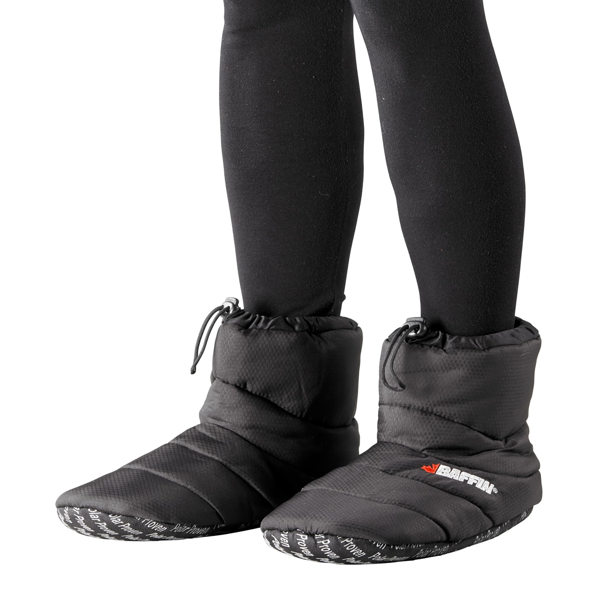 Baffin unisex-adult Cush Insulated Slipper Booty, Black, LG (US Men's 7-8, US Women's 9-10) Medium