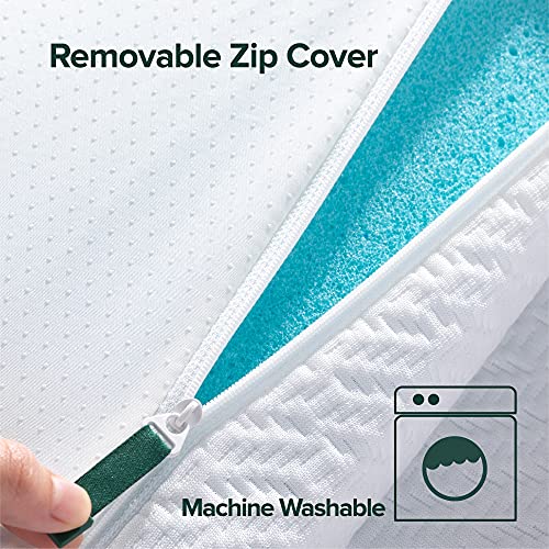 ZINUS 2 Inch Ultra Cooling Gel Memory Foam Mattress Topper with Cooling Cover, CertiPUR-US Certified, Full, White