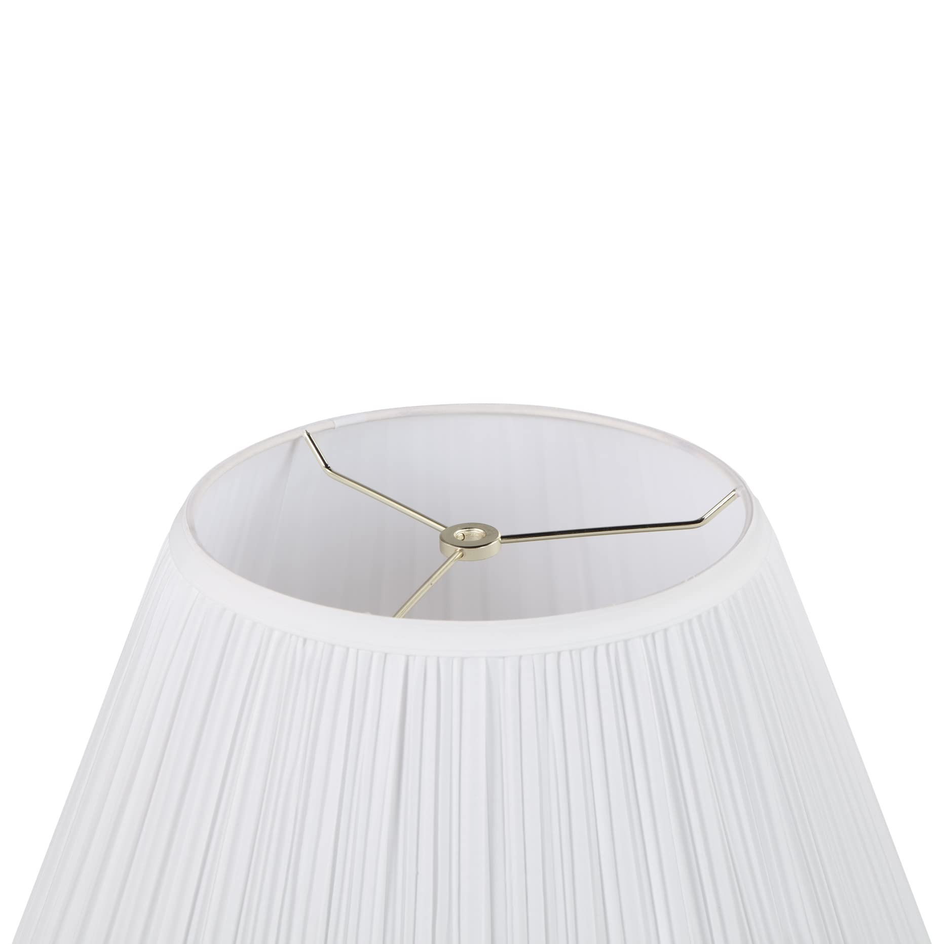 Aspen Creative 33138, Mushroom Shaped Pleated Traditional Spider Construction Lamp Shade, White, 7" Top x 17" Bottom x 13" Slant Height