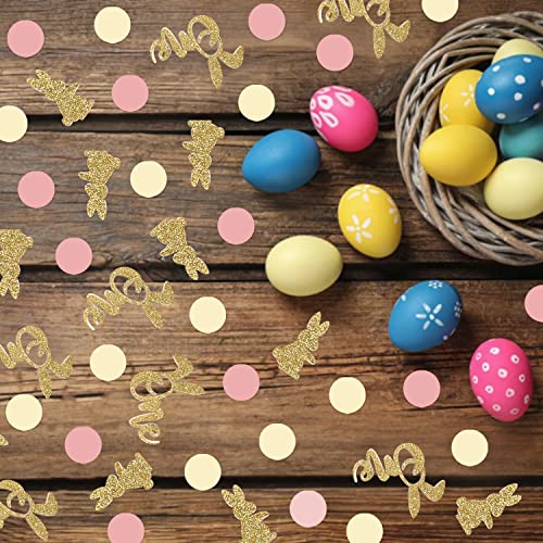 200 Pcs Bunny Confetti Some Bunny is One Decorations Bunny Birthday Decorations Bunny Decorations for Birthday Party Easter Confetti Glitter Easter Table Decor Easter Birthday Party Decorations