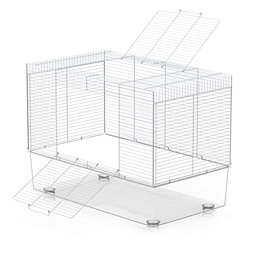 BUCATSTATE Hamster Cage 3-Level with Accessories, Includes Free Exercise Wheel, Water Bottle, Food Bowl & Hamster Hideout, Large Hamster Cage for Dwarf Hamster, Mice, Degus (24.4" L*13.7 "W*16.9" H)