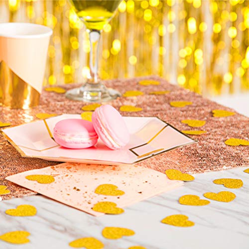 MOWO Glitter Heart Paper Confetti Wedding Party Decor and Table Decor 1.2ββ in Diameter (Gold glitte,200pc)