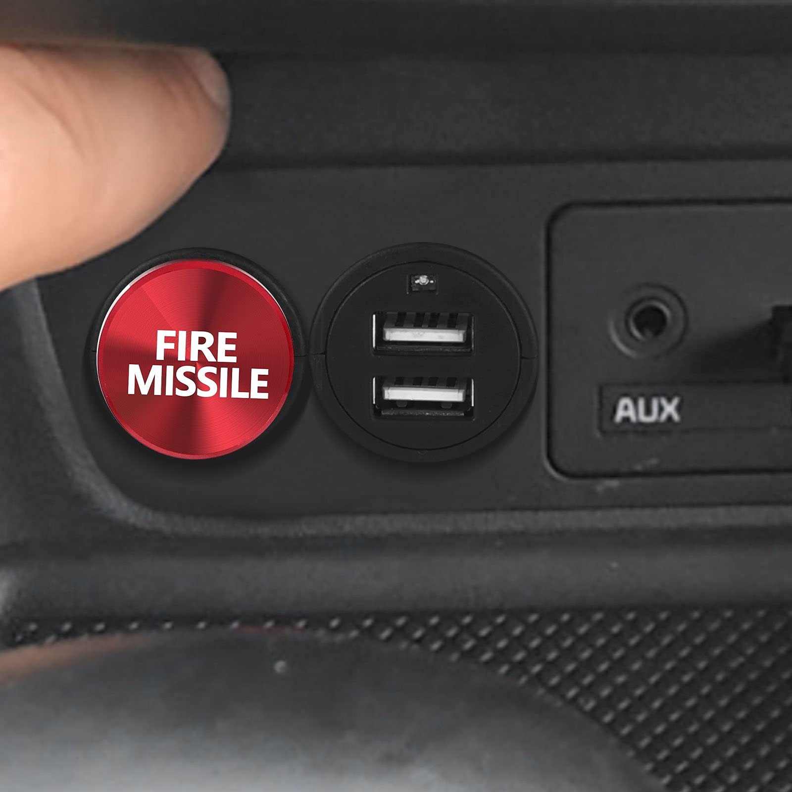 Xotic Tech Eject and FIRE Missile Cigarette Lighter Push Button Plug Replacement Cover, Aluminum Red, Fit Cars Trucks SUVs with 12V Power Source