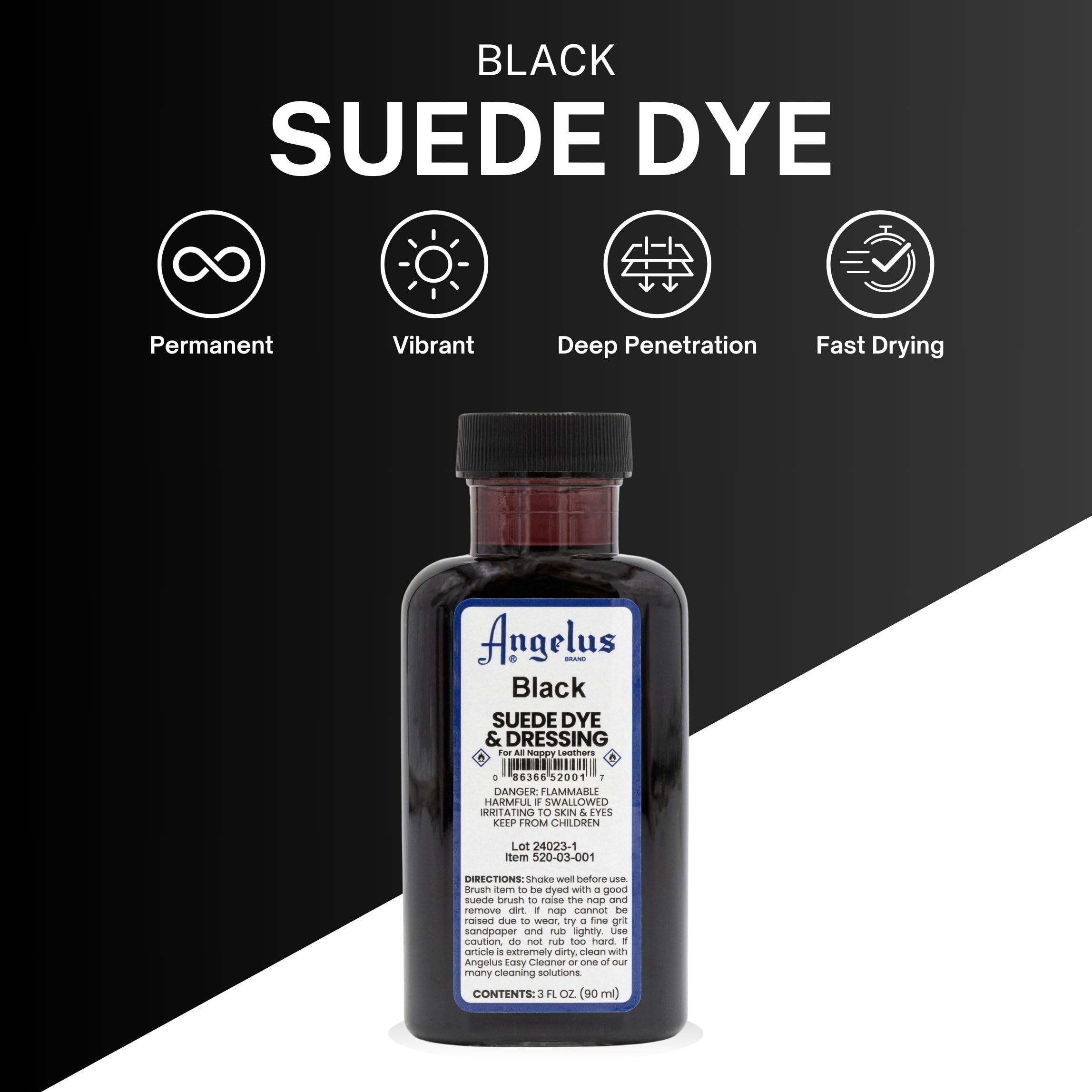 Angelus Suede Dye, 3 oz, Black