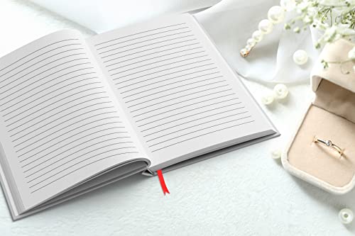 Vow Books His and Hers, Gorgeous Wedding Day Officiant Book and Keepsake, Bridal Shower Gift, Vow Renewal - 6.1'' x 4.8'', Light Gray(Hers) and Dark Gray(His), Light Gray and Dark Gray