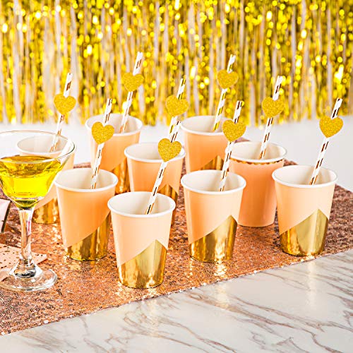 MOWO Glitter Heart Paper Confetti Wedding Party Decor and Table Decor 1.2ββ in Diameter (Gold glitte,200pc)