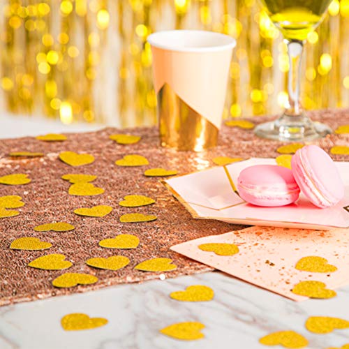 MOWO Glitter Heart Paper Confetti Wedding Party Decor and Table Decor 1.2ββ in Diameter (Gold glitte,200pc)