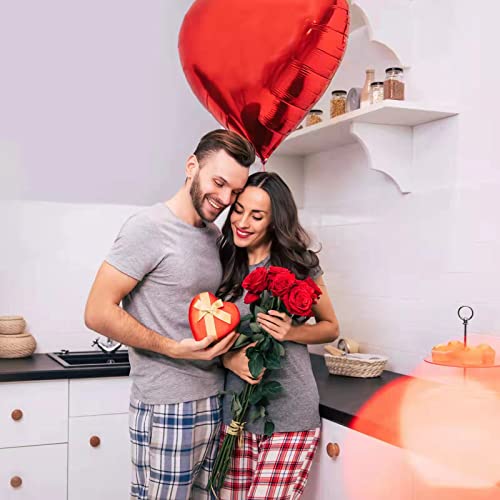 24 inch Red Heart Mylar Balloon Foil Heart Balloon For Valentines Day Wedding Engagement Party Decoration, 10 pcs