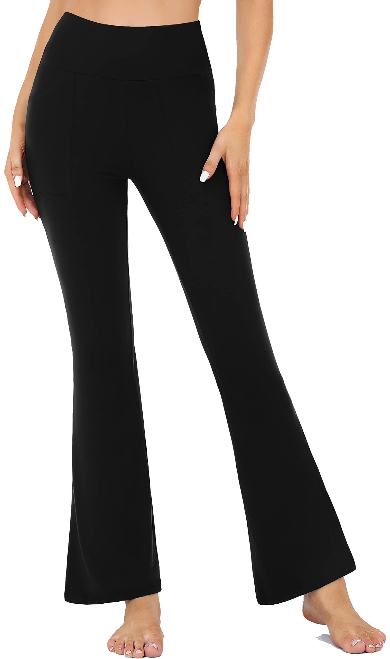 Aoliks Women’s Bootcut Yoga Pants - Flared Leggings for Women High Waisted Workout Lounge Bell Bottom Jazz Dress Pants Black