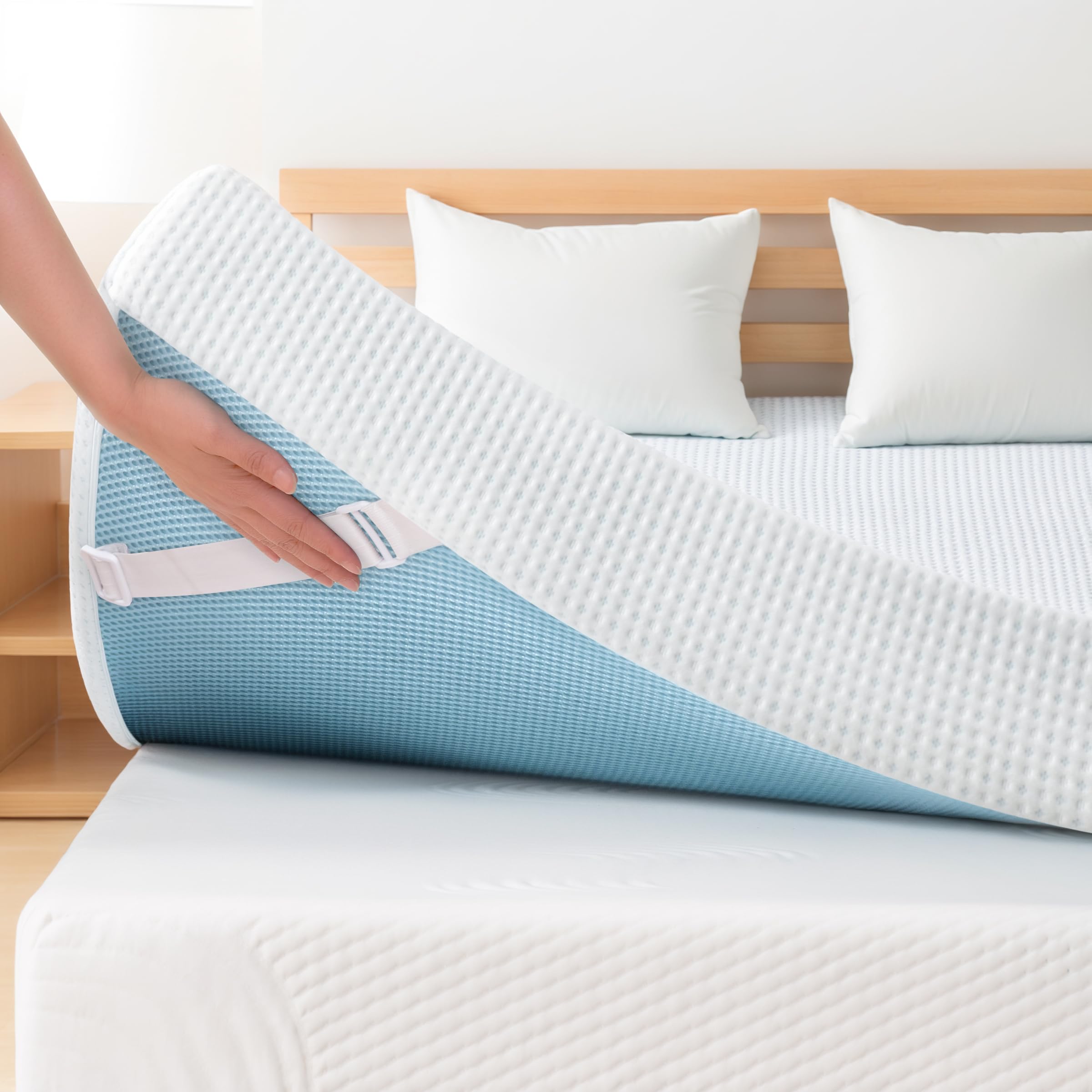 Subrtex Mattress Topper, Gel-Infused Memory Foam Mattress Topper, High Density Cooling Bed Topper Pad with Breathable Removable Fitted Cover CertiPUR-US Certified (2 Inch, King)