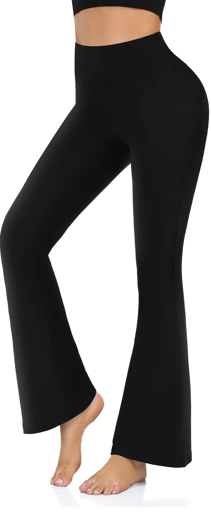 Aoliks Women’s Bootcut Yoga Pants - Flared Leggings for Women High Waisted Workout Lounge Bell Bottom Jazz Dress Pants Black