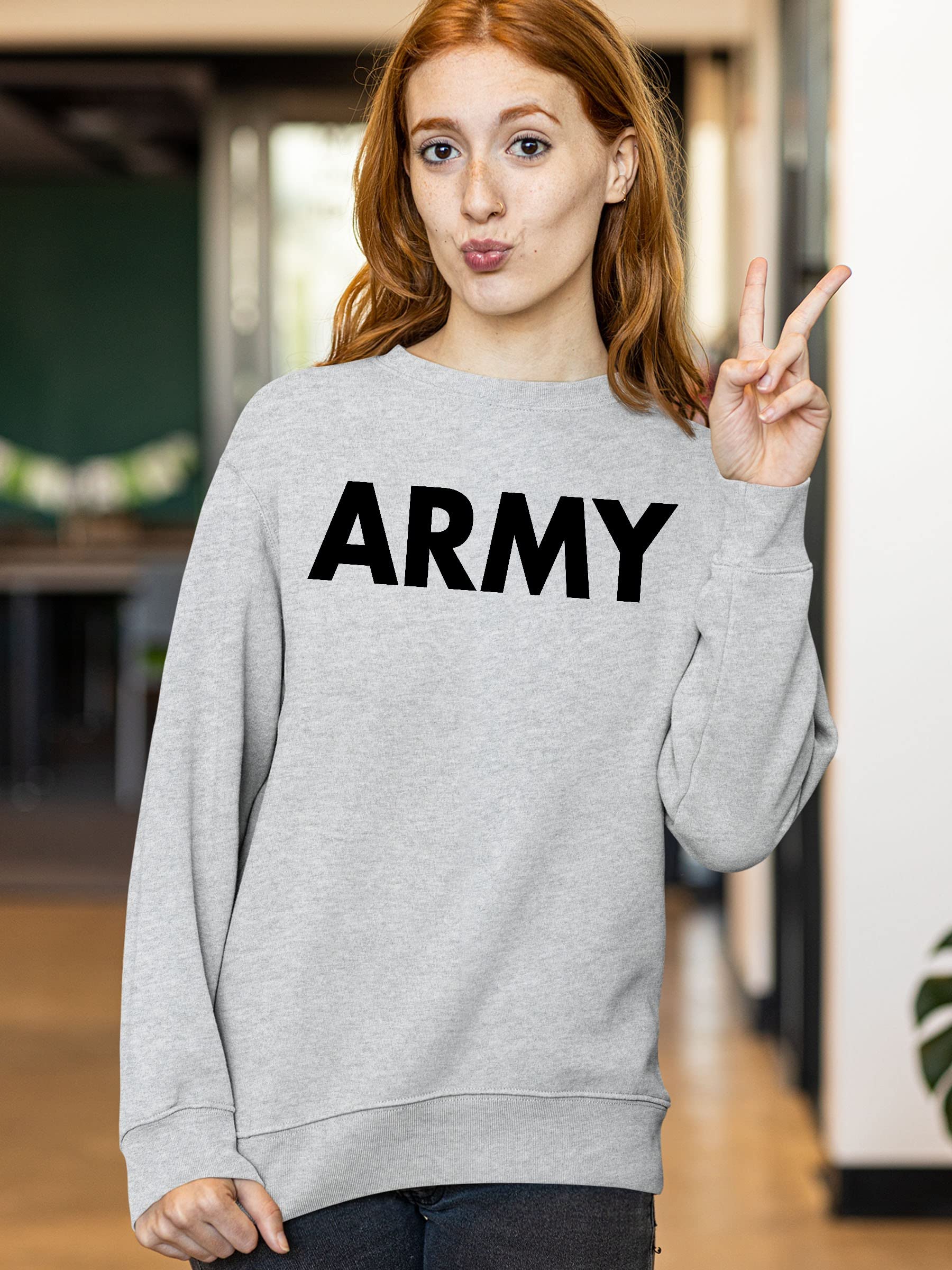 Promotion & Beyond Military Gear Army Training PT Crewneck Sweatshirt, M, H. Grey