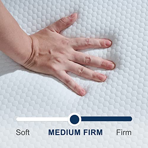 Molblly Tri Folding Mattress, 3 inch Memory Foam Mattress Topper with Breathable & Washable Cover for Guest Bed, Camping, Queen Size - 58"x 78"x 3"