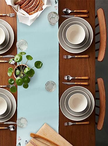 Teal Ombre Table Runner 72 Inches Long Farmhouse Dress Scarves, Red Blue Butterfly Modern Abstract Art Dining Tablerunner for Coffee Table/Kitchen Island/Party Décor, 18" x 72"