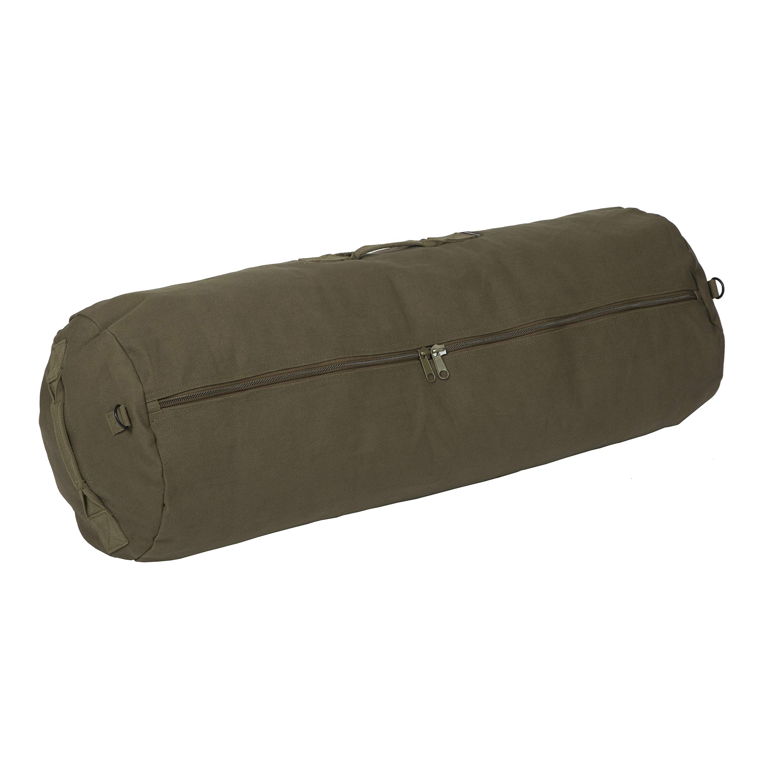 Stansport Zippered Canvas Deluxe Duffel Bag - O.D. Green (1236)