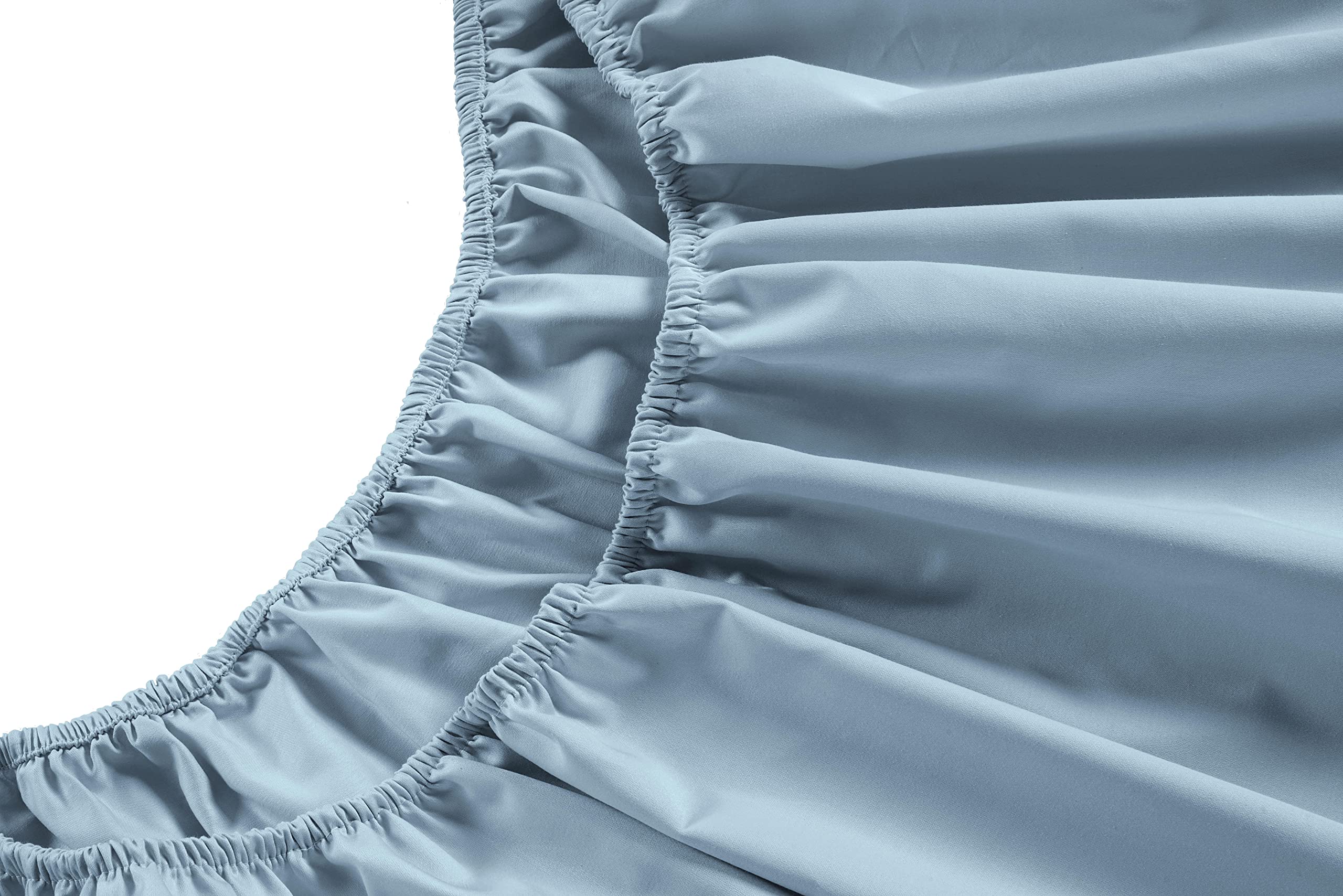 LANE LINEN 450TC 100% Cotton Sheets Twin Size, Mercerized Cotton Fully Elasticized Sateen Weave Twin Sheet Set, Soft and Comfy Hotel Like Thick Sheet, Natural Cooling Bed Sheet - French Blue