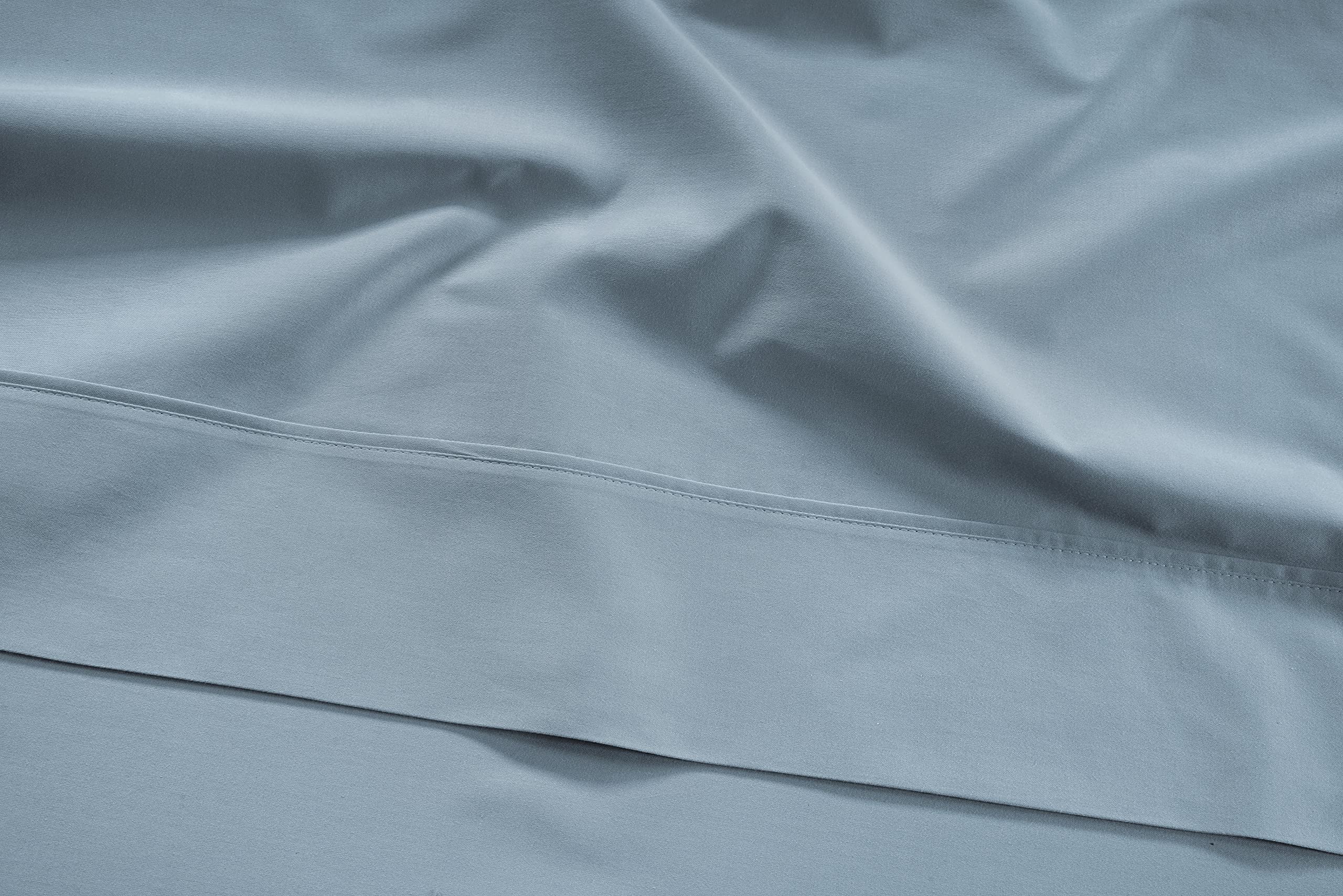 LANE LINEN 450TC 100% Cotton Sheets Twin Size, Mercerized Cotton Fully Elasticized Sateen Weave Twin Sheet Set, Soft and Comfy Hotel Like Thick Sheet, Natural Cooling Bed Sheet - French Blue