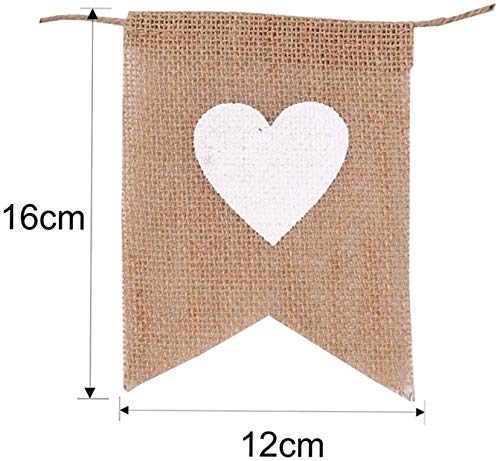 OZXCHIXU Jute Hessian Burlap thank you Banner Rustic Wedding Party Bunting