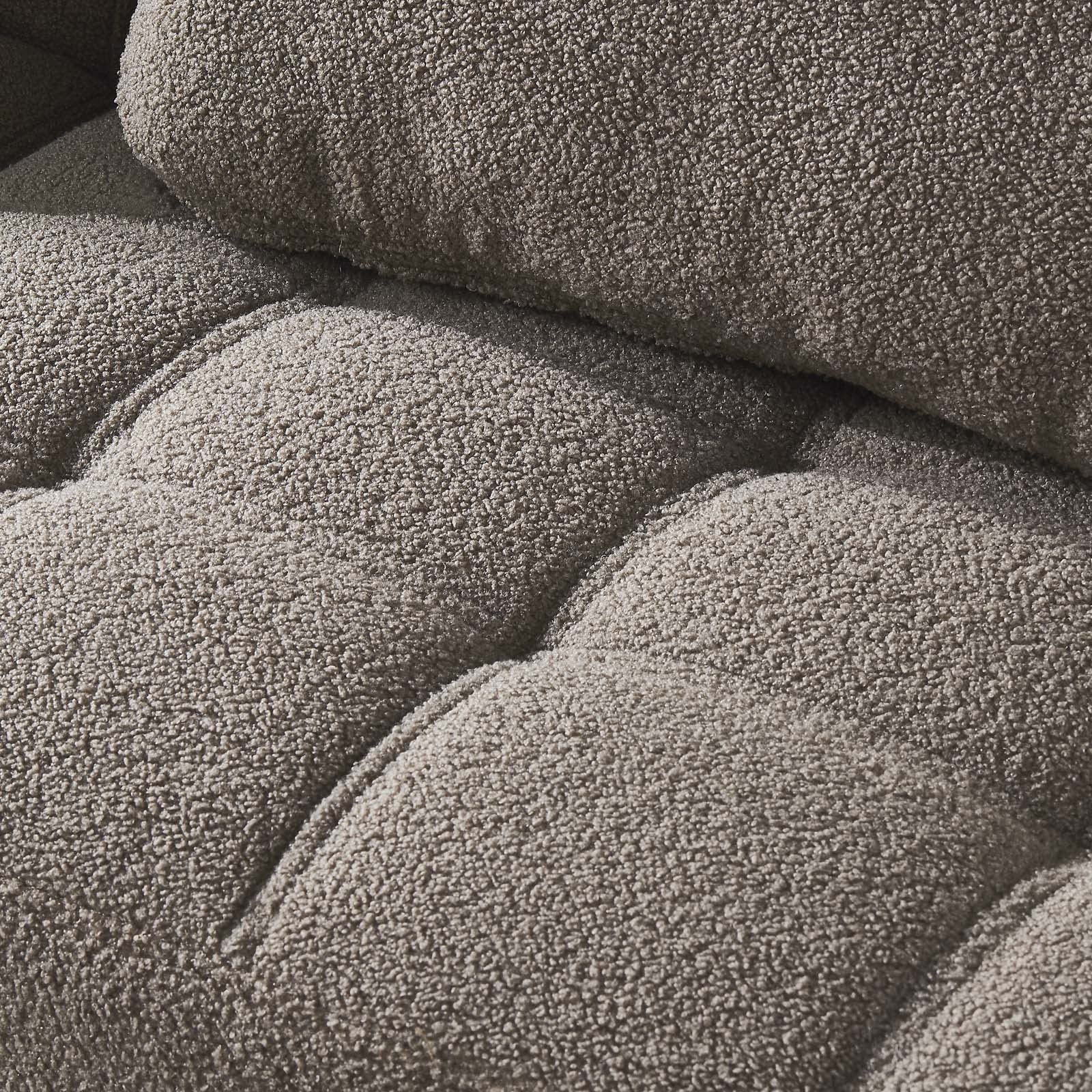 Convertible Futon Teddy Sofa Bed with Pillow, Single Chair Futon Small Sofas, 35.5inch Armless Folding Couch Loveseat Sleeper Sofa for Apartment Living Room Bedroom (Taupe)
