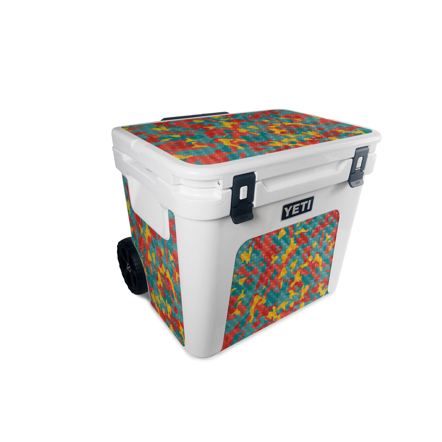 MightySkins Carbon Fiber Skin Compatible with Yeti Roadie 60 Wheeled Cooler - Wild Camouflage | Protective, Durable Textured Carbon Fiber Finish | Easy to Apply and Change Styles | Made in The USA