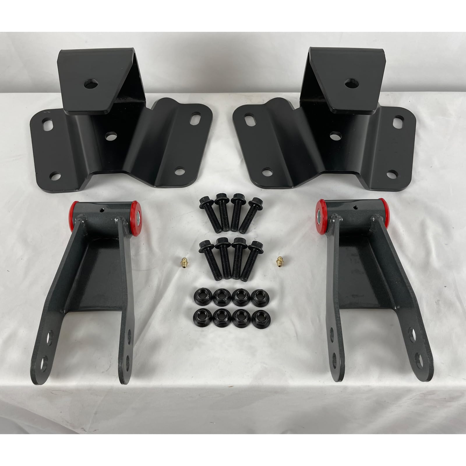 BST BSSP 4" Drop Kit Leveling Lowering Shackles Hangers Kits Compatible with 1973-1996 F-ord F-150 F100 Rear Drop Hangers & Shackles Drop Kit Lowering