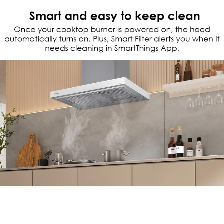 Samsung 30" Bespoke Smart Wall Mount Hood in Clean Grey, NK30CB600WCGAA