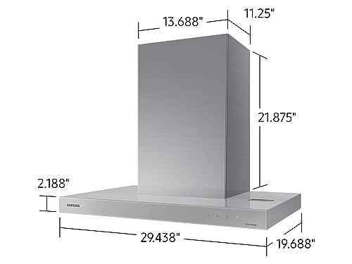 Samsung 30" Bespoke Smart Wall Mount Hood in Clean Grey, NK30CB600WCGAA