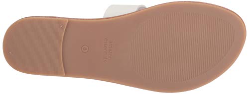 Amazon Essentials Women's Flat Banded Sandal, White, 9