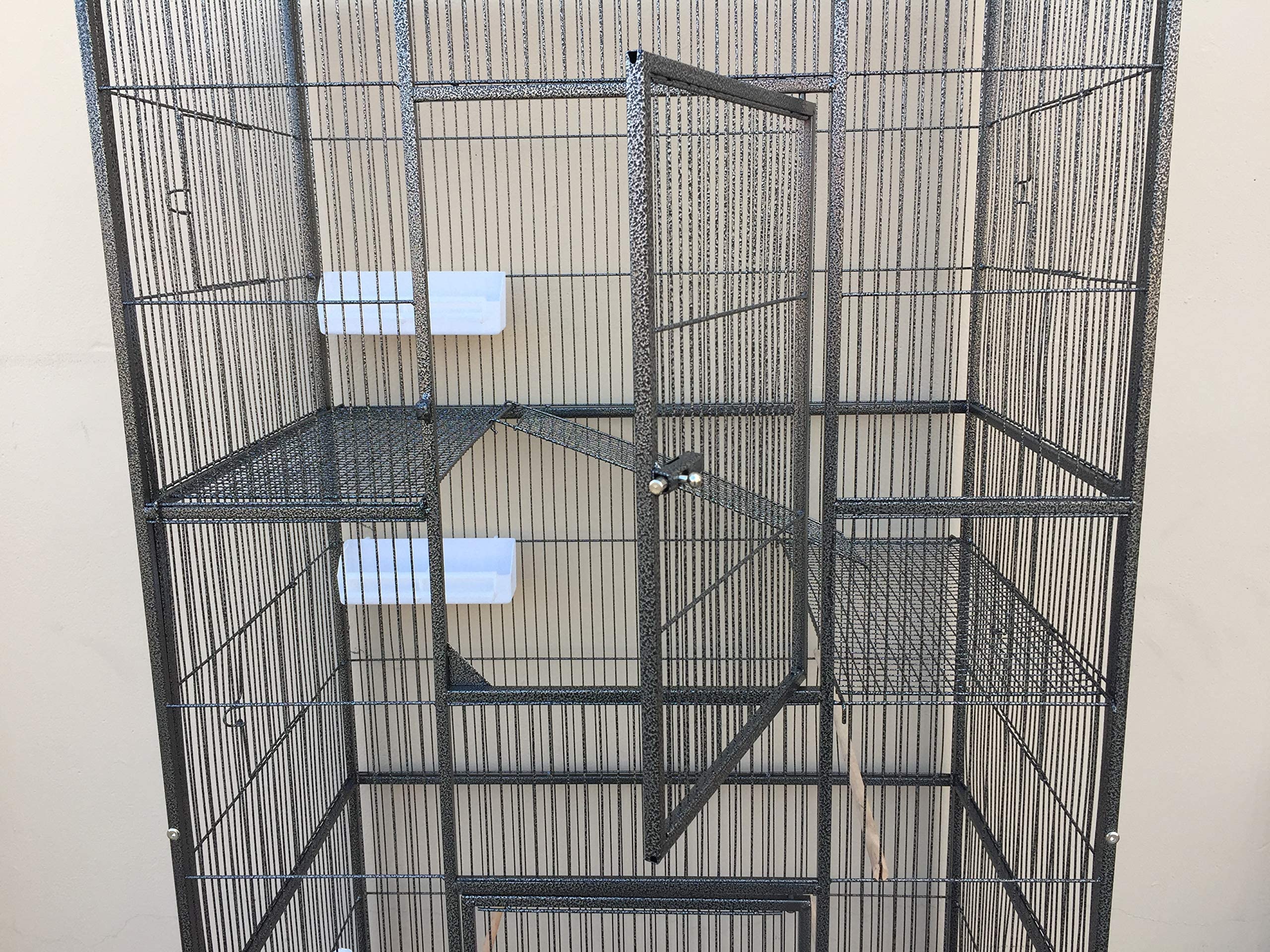 70” X-Large 5-Levels Tight 1/2-Inch Bar Spacing Small Animals Critters Chewproof Cage for Chinchillas Ferrets Rats Hamster Hedgehog Sugar Glider Mouse Squirrel Removable Rolling Stand