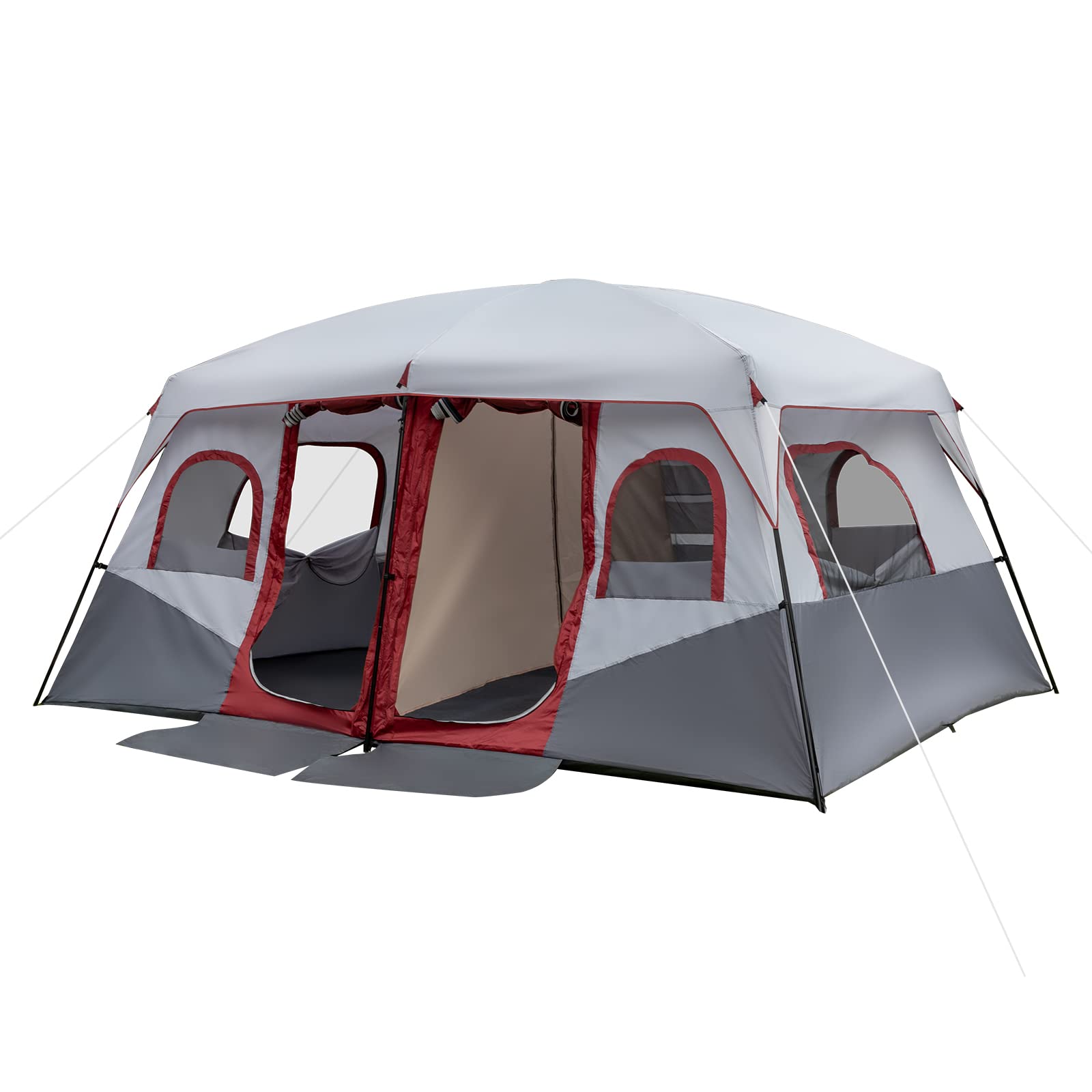 Outvita 8/10 Person Camping Tent, Large 2 Room Family Tent with Weatherproof Cabin Shelter with Rainfly & Carry Bag for Backpacking Hiking Car Traveling-13'x10'x6.5'…
