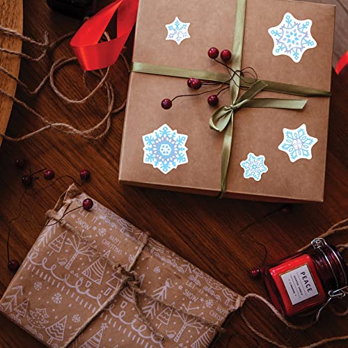 Beistle 24020 Snowflake Stickers, 4.75" x 7.5", Blue/Grey/White