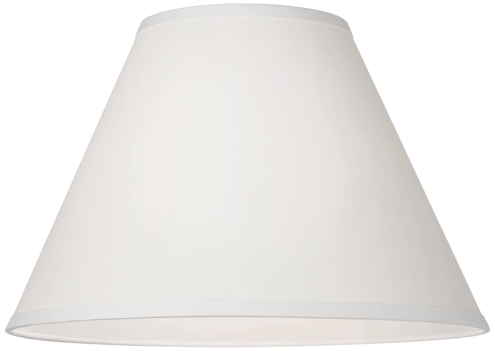 Set of 2 Antique White Linen Medium Empire Lamp Shades 6.5" Top x 15" Bottom x 10.75" High (Spider) Replacement with Harp and Finial - Springcrest