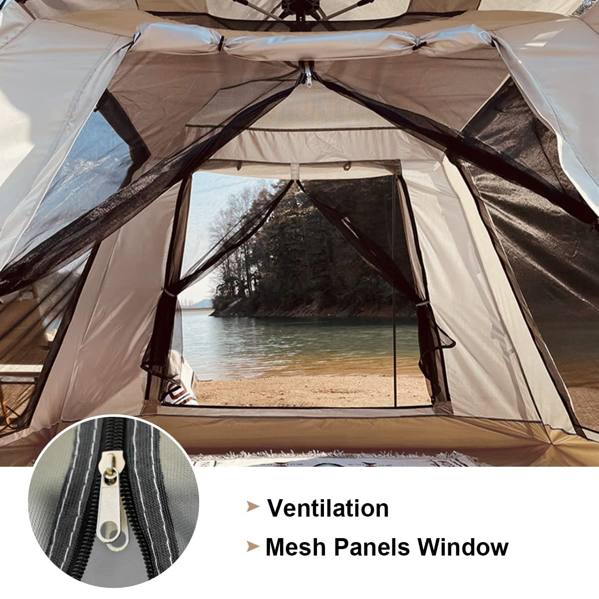 Pop Up Tents for Camping - Quick Setup Folding Tent | 2/3/4 Person Camping Tent for Hiking, Travel or Beach | Water Resistant Inflatable Tent