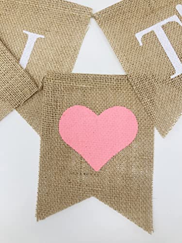 Shimmer Anna Shine It's a Girl Burlap Banner for Baby Shower Decorations and Gender Reveal Party (Pink)