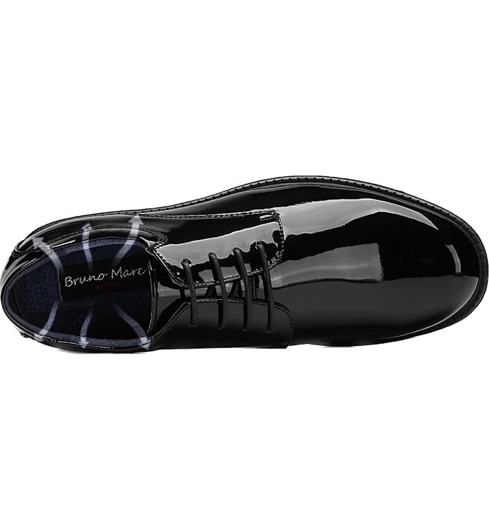 Bruno Marc Men's Downing-02 Black Pat Leather Lined Dress Oxford Shoes Classic Lace Up Formal Size 15 M US