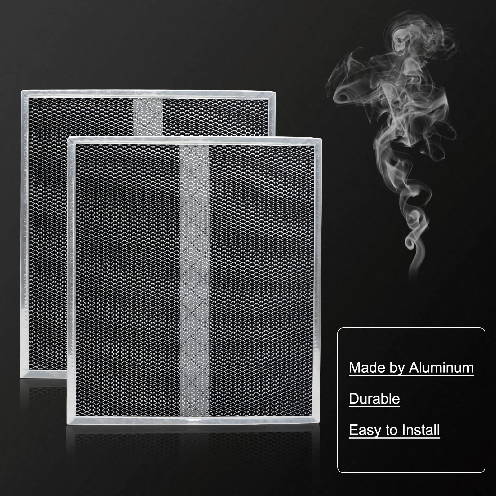 HPF30 Range Hood Non-Ducted Charcoal Filter (XC) 14.6" X 12.9" Compatible with Broan Range Hood Filter S97020466 Replacement Filter with Clips - 2 Pack
