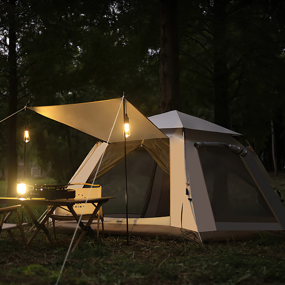 Pop Up Tents for Camping - Quick Setup Folding Tent | 2/3/4 Person Camping Tent for Hiking, Travel or Beach | Water Resistant Inflatable Tent