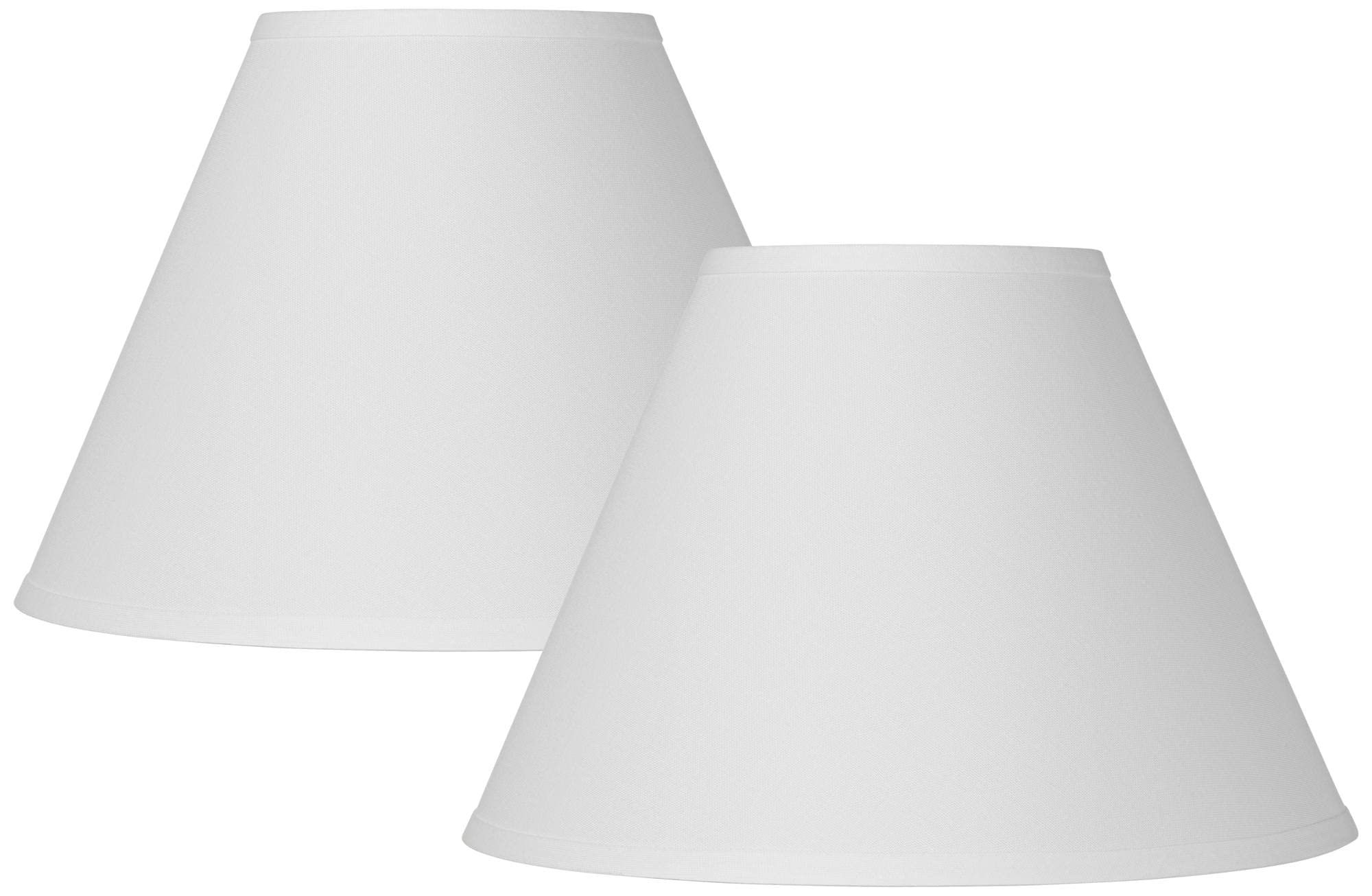 Set of 2 Antique White Linen Medium Empire Lamp Shades 6.5" Top x 15" Bottom x 10.75" High (Spider) Replacement with Harp and Finial - Springcrest