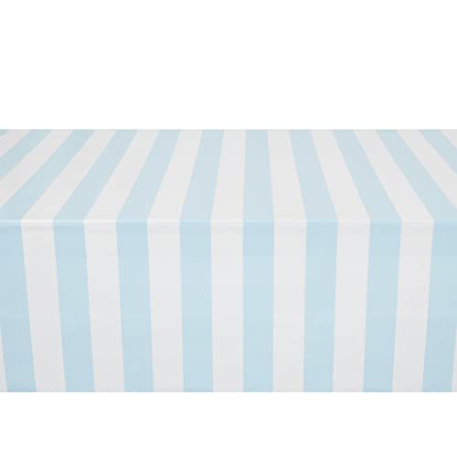 3 Pack Light Blue and White Striped Tablecloth, Disposable Table Cover for Summer Beach Theme Party Decorations (54 x 108 in)