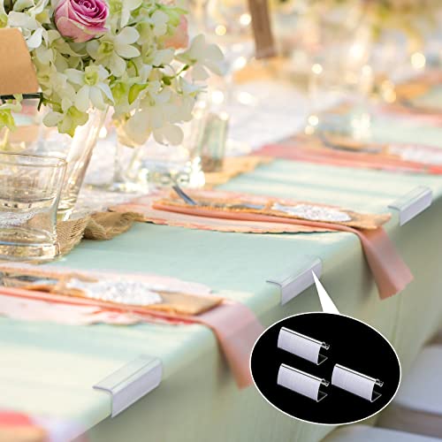 Table Skirting Clips Table Skirt Clips Table Cover Tablecloth Clips Clear Tablecloth Clips Clear Table Edge Clips for Indoor Outdoor Events Wedding Meeting Party Picnic Banquet (24 Pieces)