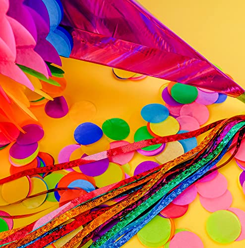 La Sol Imports Round Tissue Confetti Circle Dots Rainbow - Confetti for Party Table Wedding Celebrations Multicolor Biodegradable Paper Tissue 1 inch Circles, 1.4 Ounce (Pack of 1)