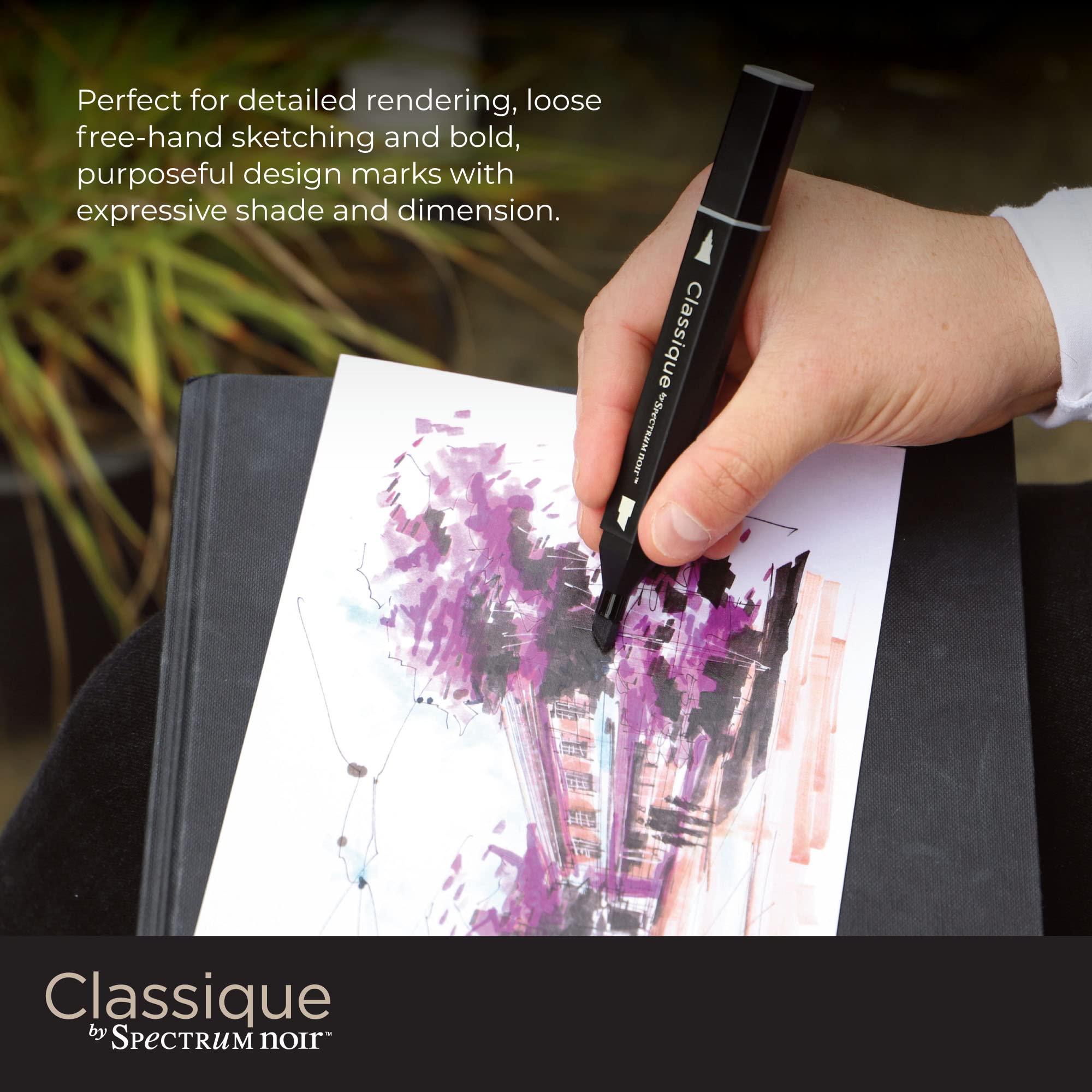 Spectrum Noir Classique Blend Alcohol Marker Dual Nib Pens Set-Purples-Pack of 6