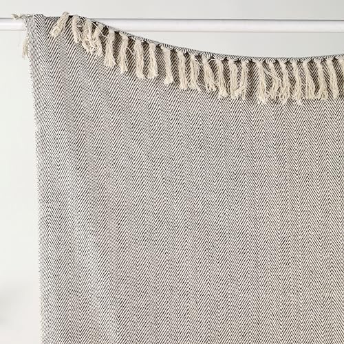THE ART BOX Brown Throw Blanket for Sofa and Couch Cotton Reversible Chevron Striped Farmhouse Bed Throws Boho Indian Decorative Arm Chair Settee Cover - 50x60 Inches