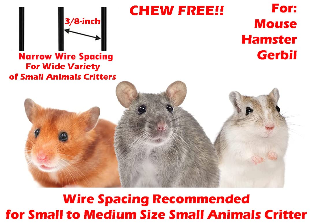 Large 30" Lx18 Wx24 H First Home Multi-Level Habitat Rat Mouse Guinea Pig Chew Free Metal Cage for Exotics Small Animal Critters