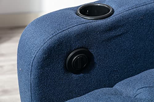 HAUSHECK, 3-in-1 Convertible Adjustable Backrest, Armrest Pocket & Pillow, Single Armchair Sleeping Chairs for Adults, Sleeper Sofa Bed for Living Room Apartment, 40.16''L x 57.09''W x 38.04''H, Navy