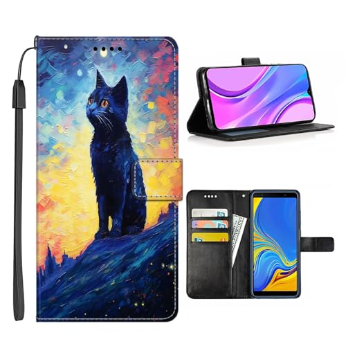 DeweiDirect Wallet Case Suitable for Google Pixel 4a 4G with Cat Print-aa227 Pattern, Top PU Leather, Kickstand with Wrist Strap Multifunction Smartphone Cellphone Case Folio Pocket Flip Lanyard